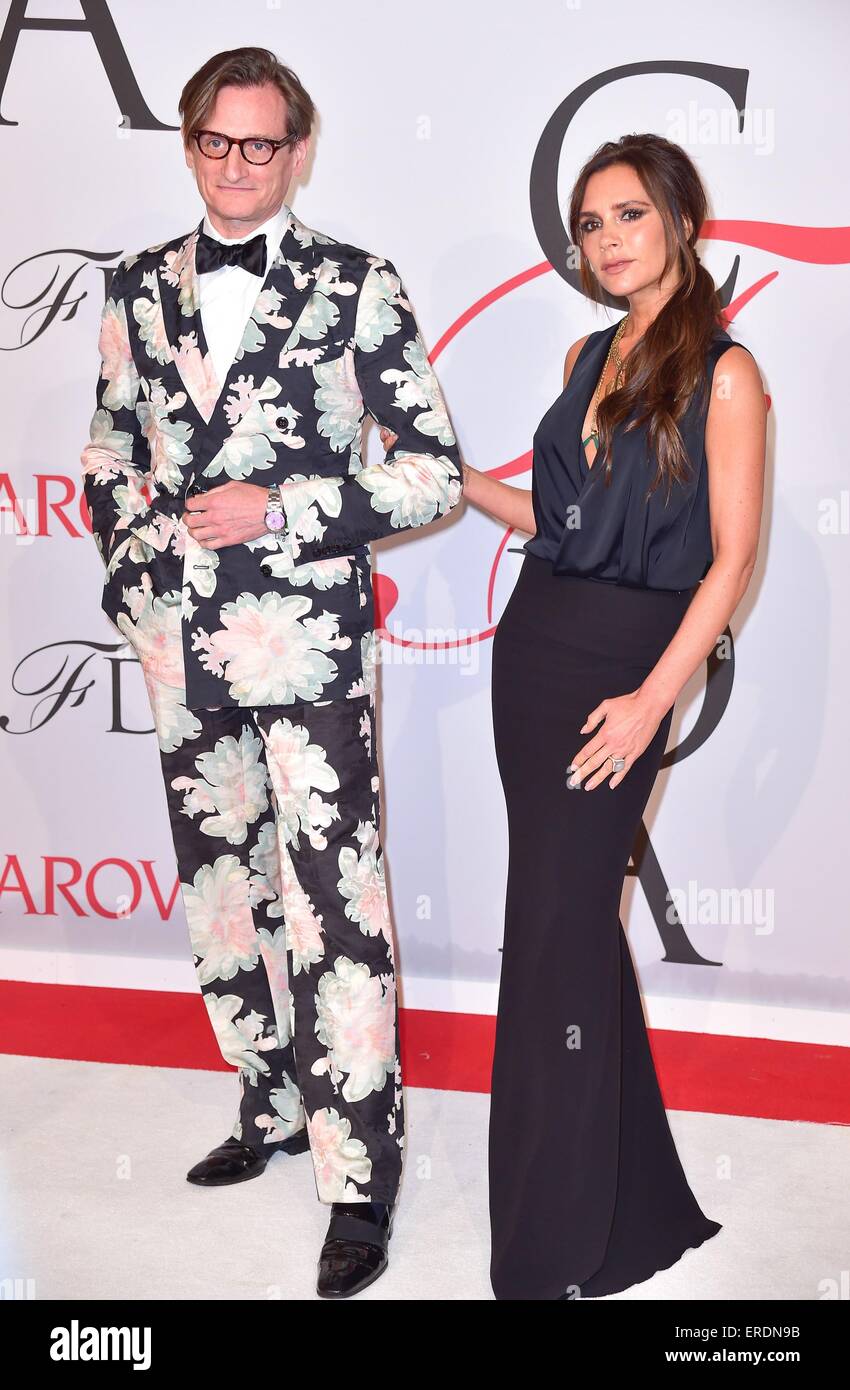 New York, NY, USA. 1st June, 2015. Hamish Bowles, Victoria Beckham at ...