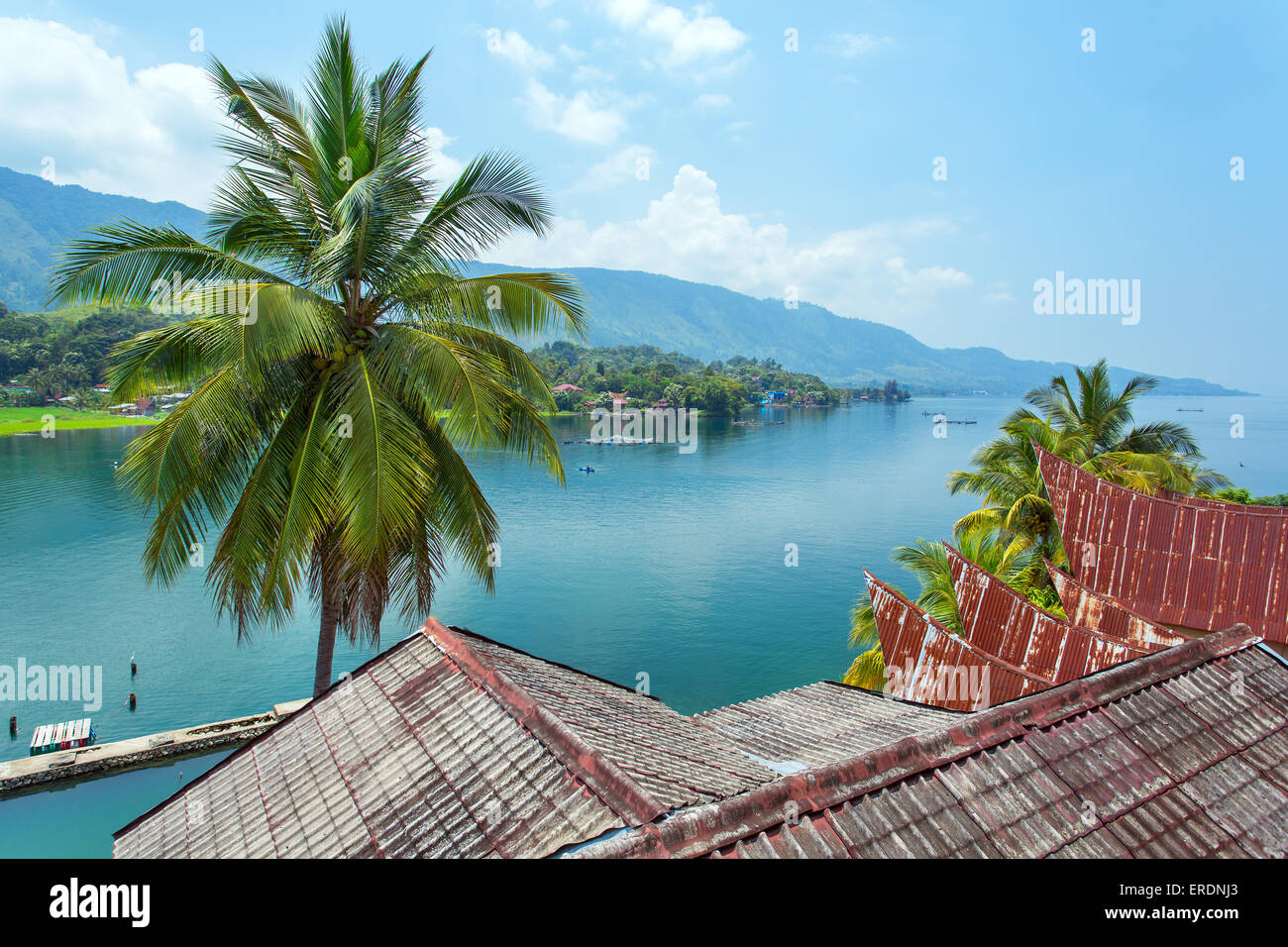 Batak house on the Samosir island near lake Toba, Indonesia, North ...