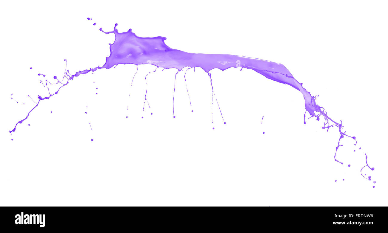Purple splash isolated on white background Stock Photo - Alamy