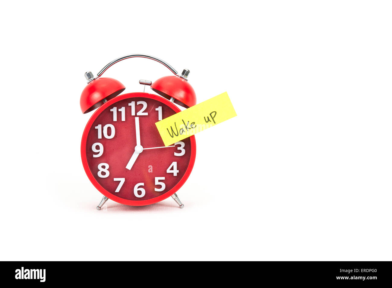 Retro alarm clock with sticky note pad Stock Photo - Alamy