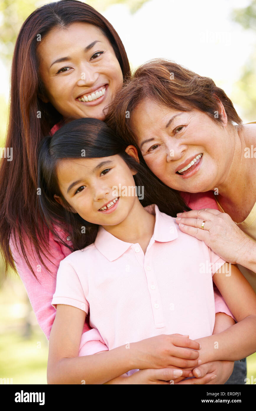 Portrait multi-generation Asian females in park Stock Photo - Alamy
