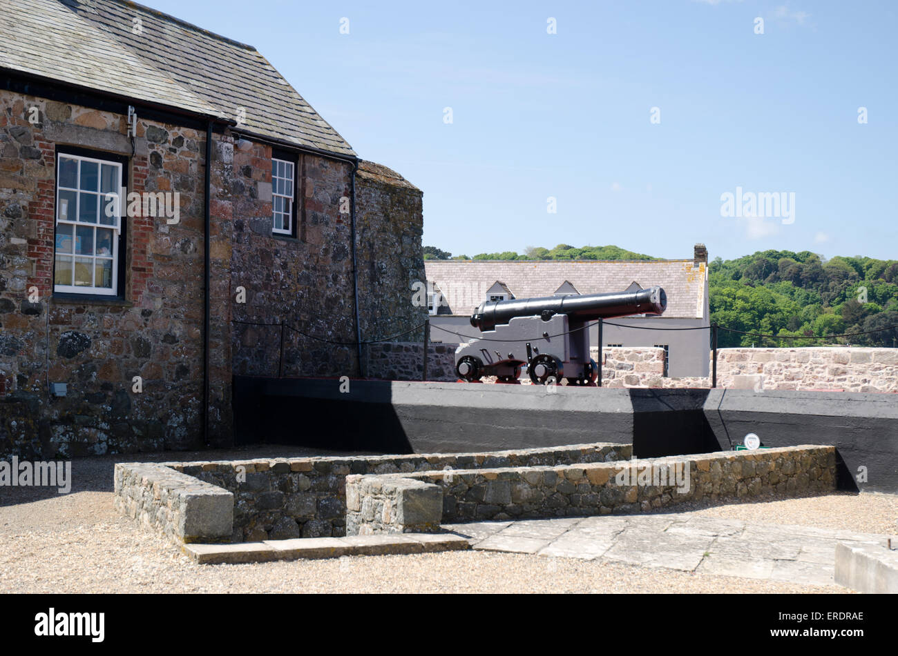 Canon at Castle Cornet in Guernsey Channel Islands Stock Photo - Alamy