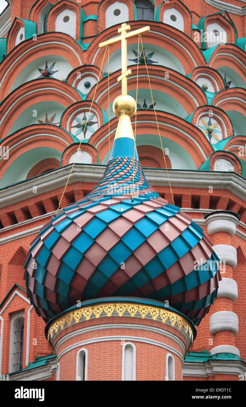 Colorful dome in St. Basil Cathedral in Moscow, Russia Stock Photo - Alamy