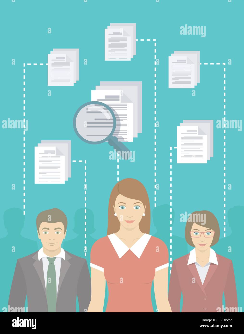 Modern vector flat conceptual illustration of human resources ...