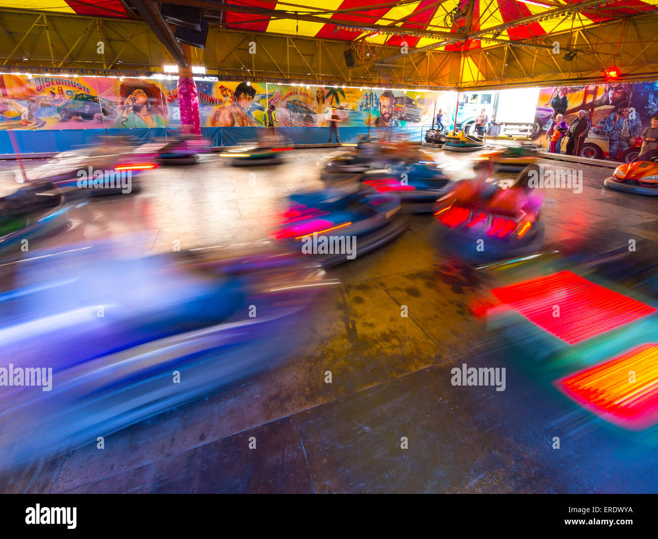 Bumper cars in motion, Hesse, Germany Stock Photo - Alamy