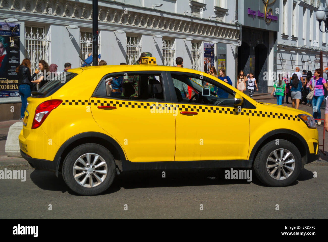 Taxi, Arbat street, Moscow, Russia, Europe Stock Photo - Alamy