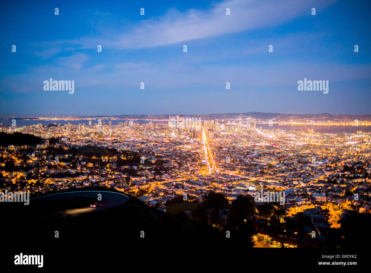 Aerial view of San Francisco cityscape, California, United States Stock ...