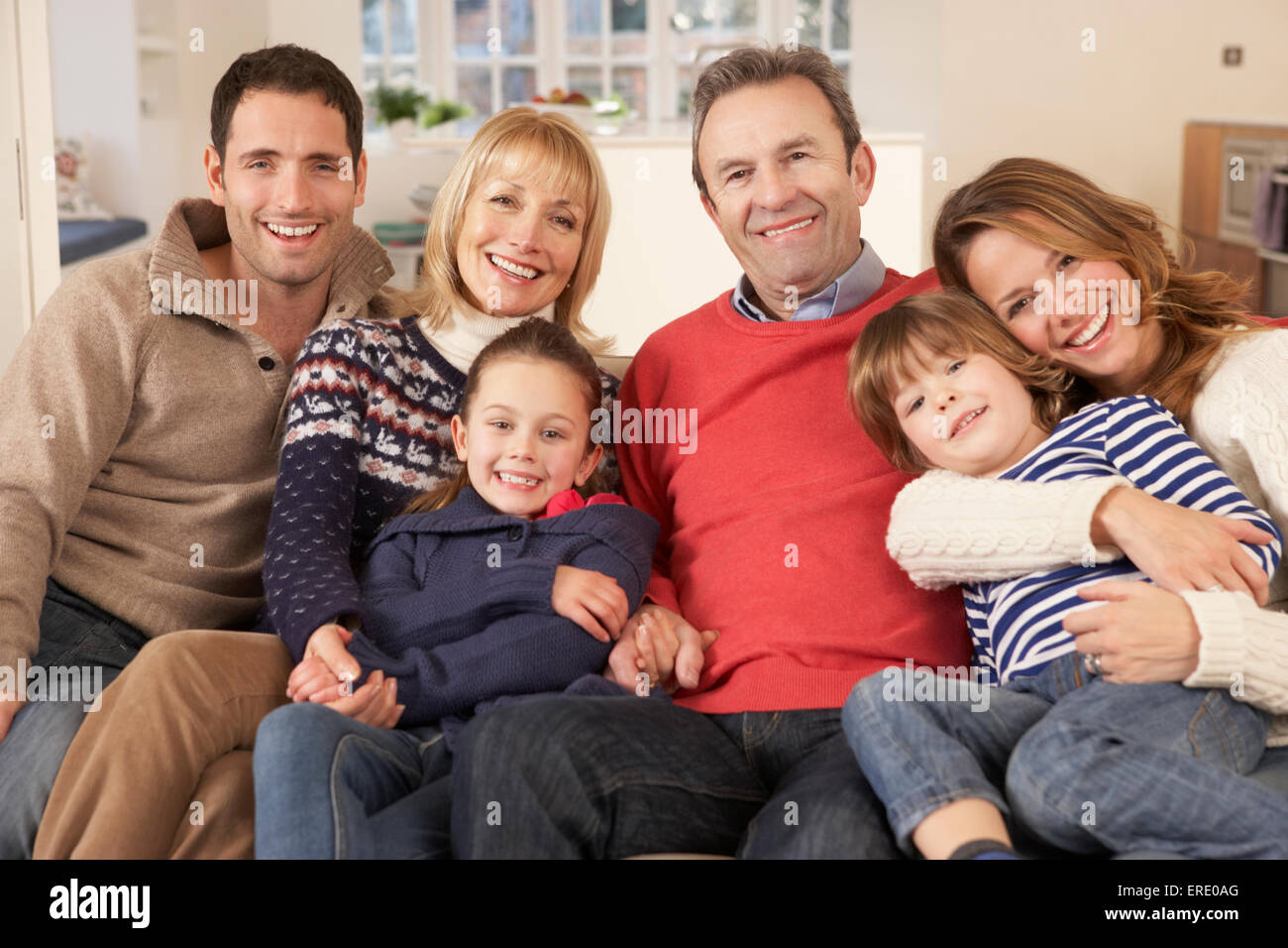 Portrait 3 generation family at home Stock Photo - Alamy