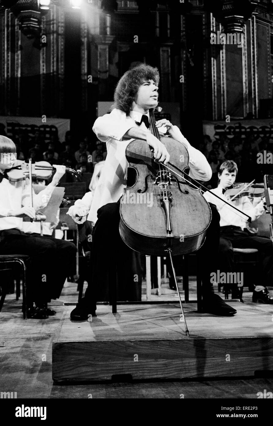 British cellist Julian Lloyd Webber (b. 1951) performing at the Royal ...