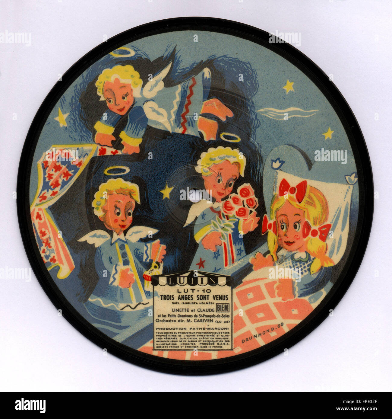 A-side of early children picture disc, 78 rpm, c. 1955 Stock Photo - Alamy