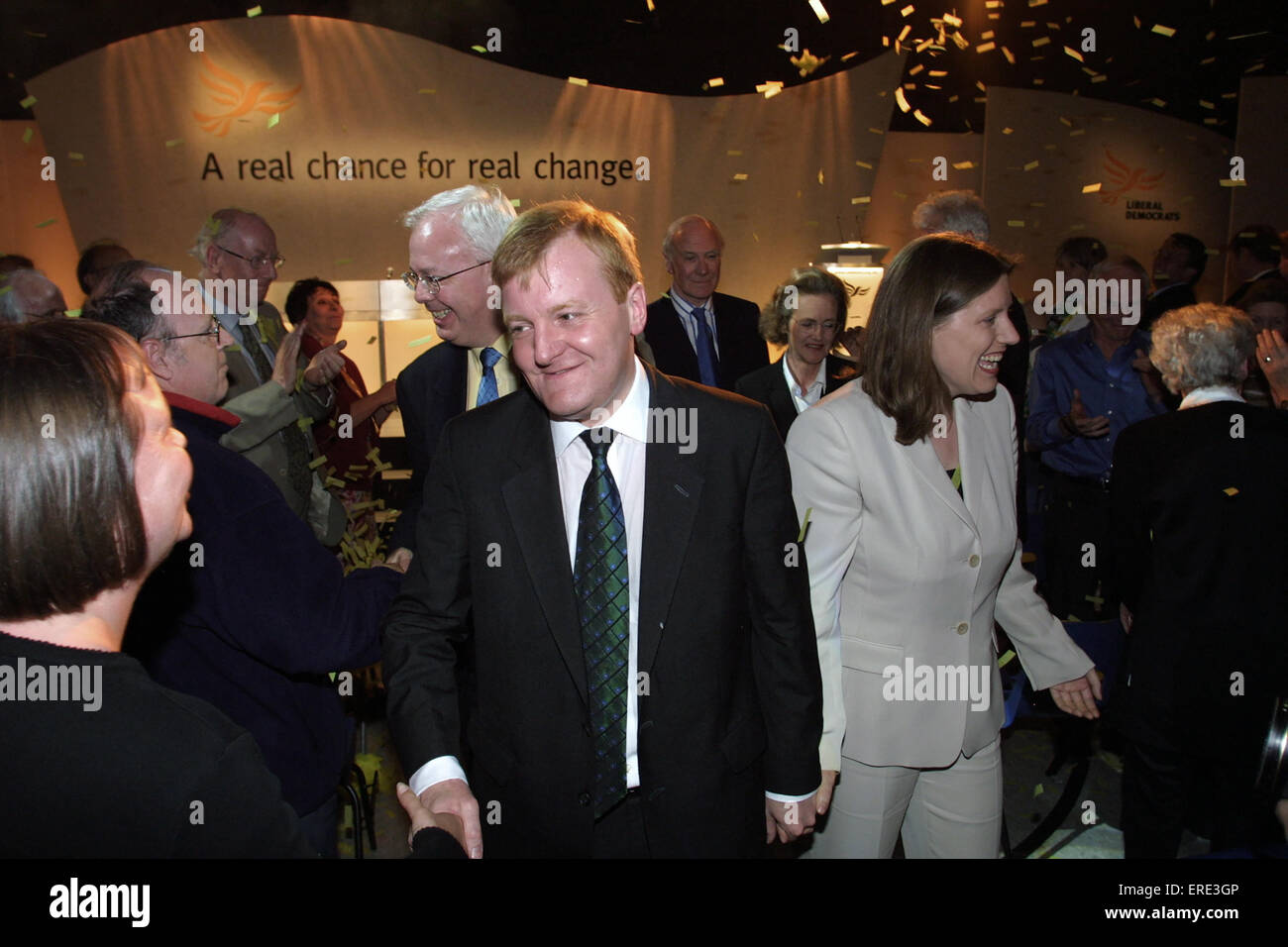 The Liberal Democrats leader Charles Kennedy leaves the arena with his ...