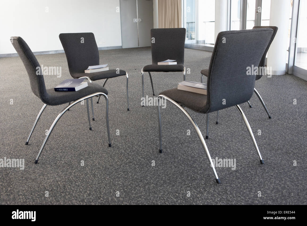 Chairs Laid Out For Bible Study Group Stock Photo - Alamy