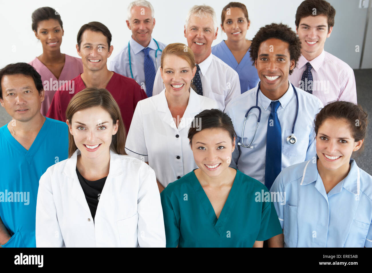 Portrait Of Group Of Happy And Positive Conference Delegates Stock ...