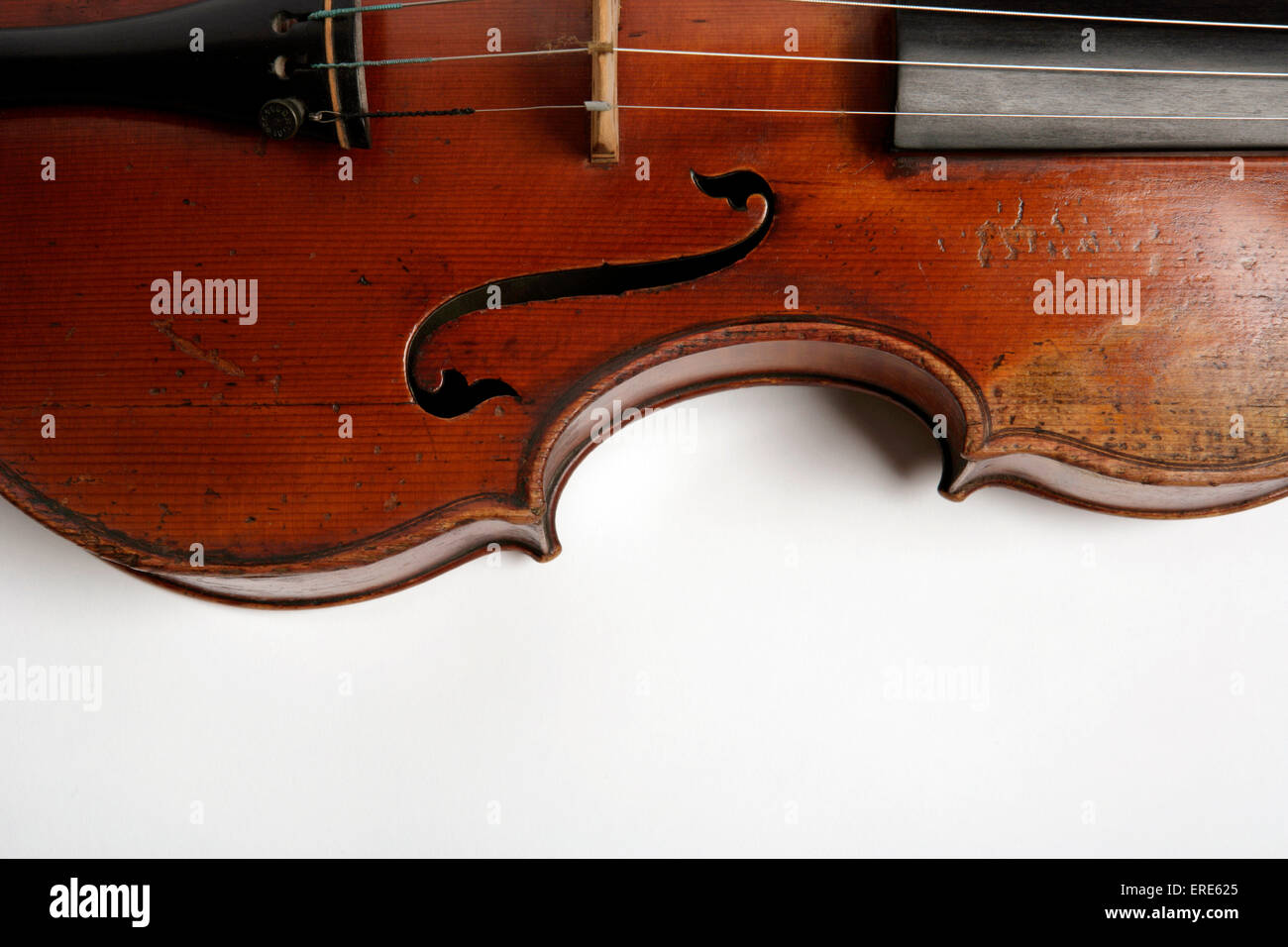 Viola with beautiful carved f holes. Detail of f holes. Made in Dresden ...