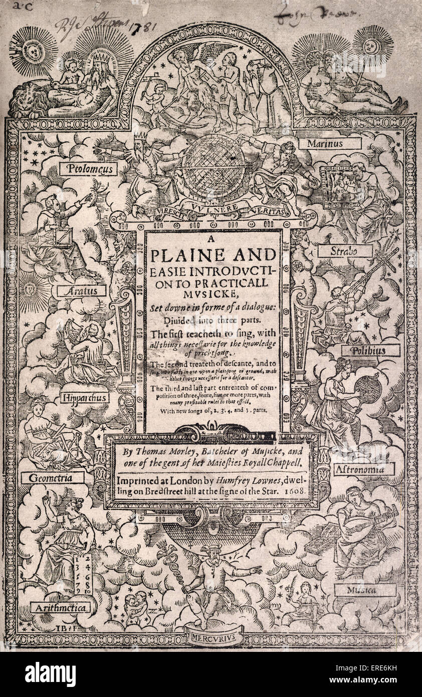 A Plaine and easie introduction to practicall musicke, 1608.(first ...