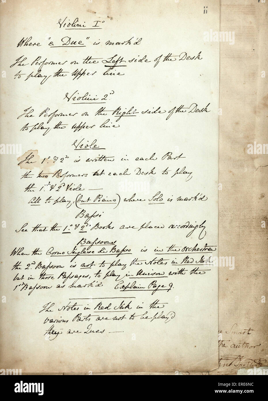 Manuscript score of 'A Midsummer Night's Dream', by Felix Mendelssohn ...