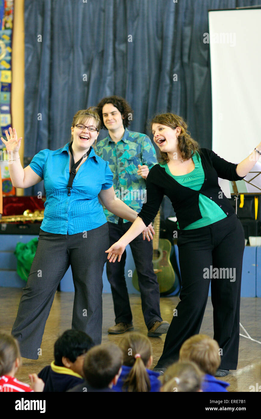Music workshop in a school, singing a song, learning through play and ...