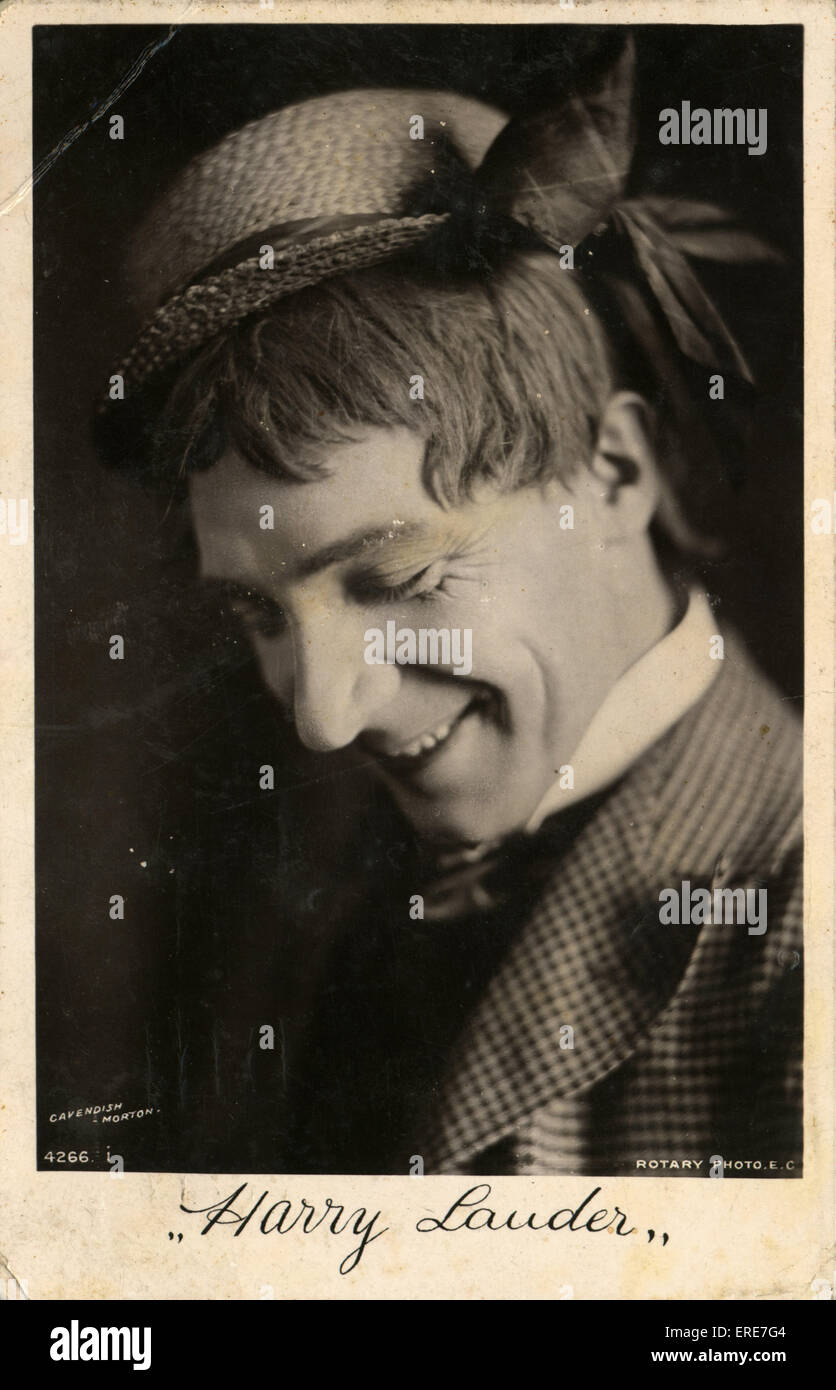 Harry Lauder portrait, postcard, early 20c. HL: Scottish entertainer, 4 ...