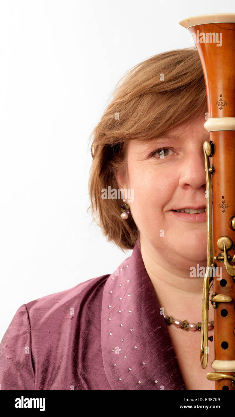 Jane Booth holding a Mozart clarinet, Early music woodwind soloist ...