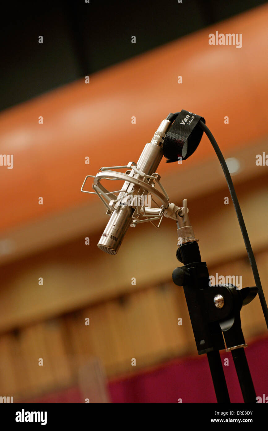 Neumann microphone in a shock or cradle suspension mount, used in an ...