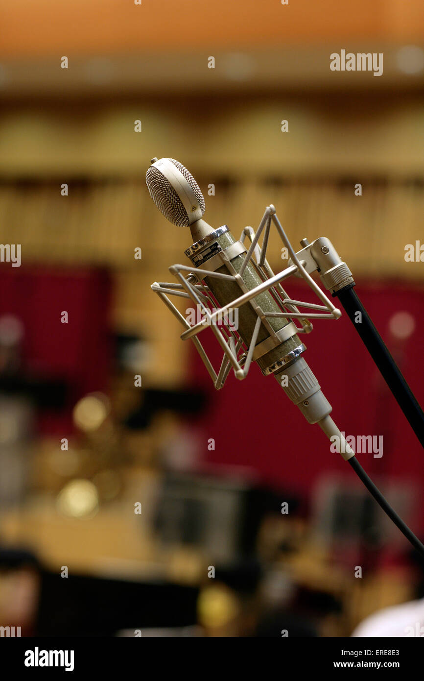 Neumann microphone in a shock or cradle suspension mount, used in an ...