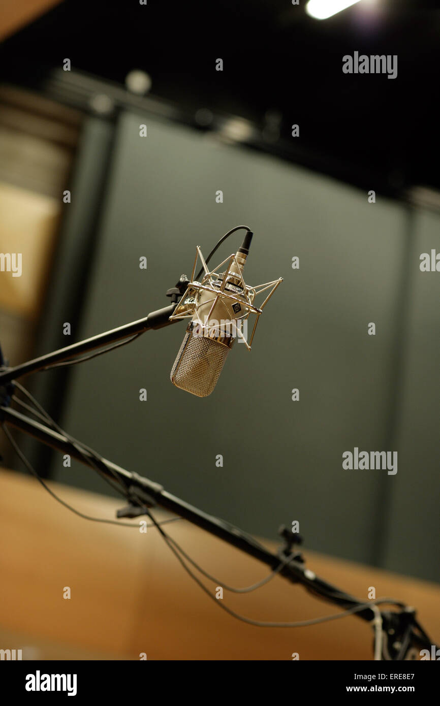 Neumann microphone in a shock or cradle suspension mount, used in an ...