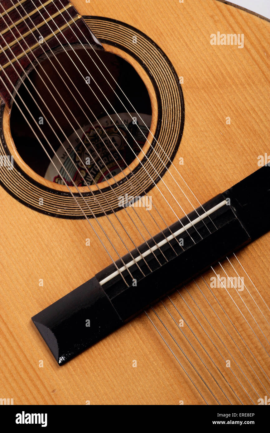 Bandurria, 12 string Spanish Mandolin made by Vicente Tomas. Close-up ...