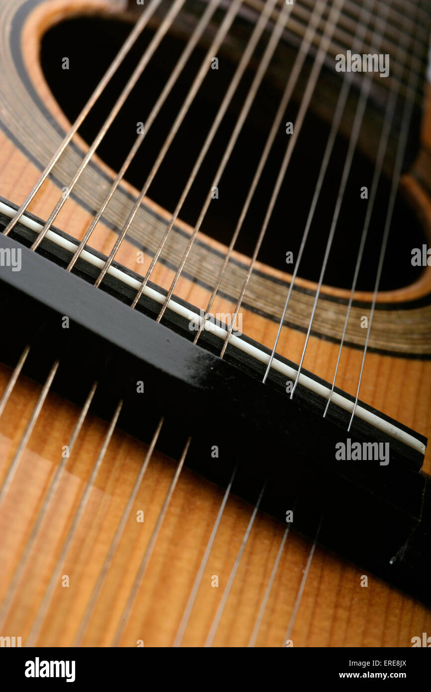 Bandurria, 12 string Spanish Mandolin made by Vicente Tomas. Close-up ...