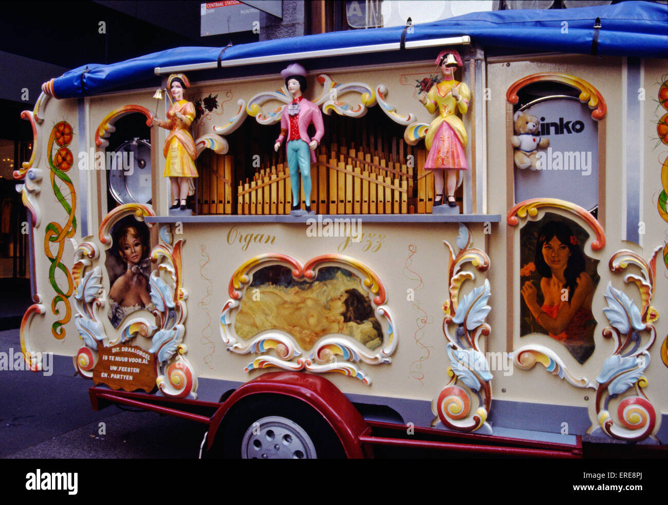 Large colourful barrel organ pictured in Amsterdam Stock Photo - Alamy