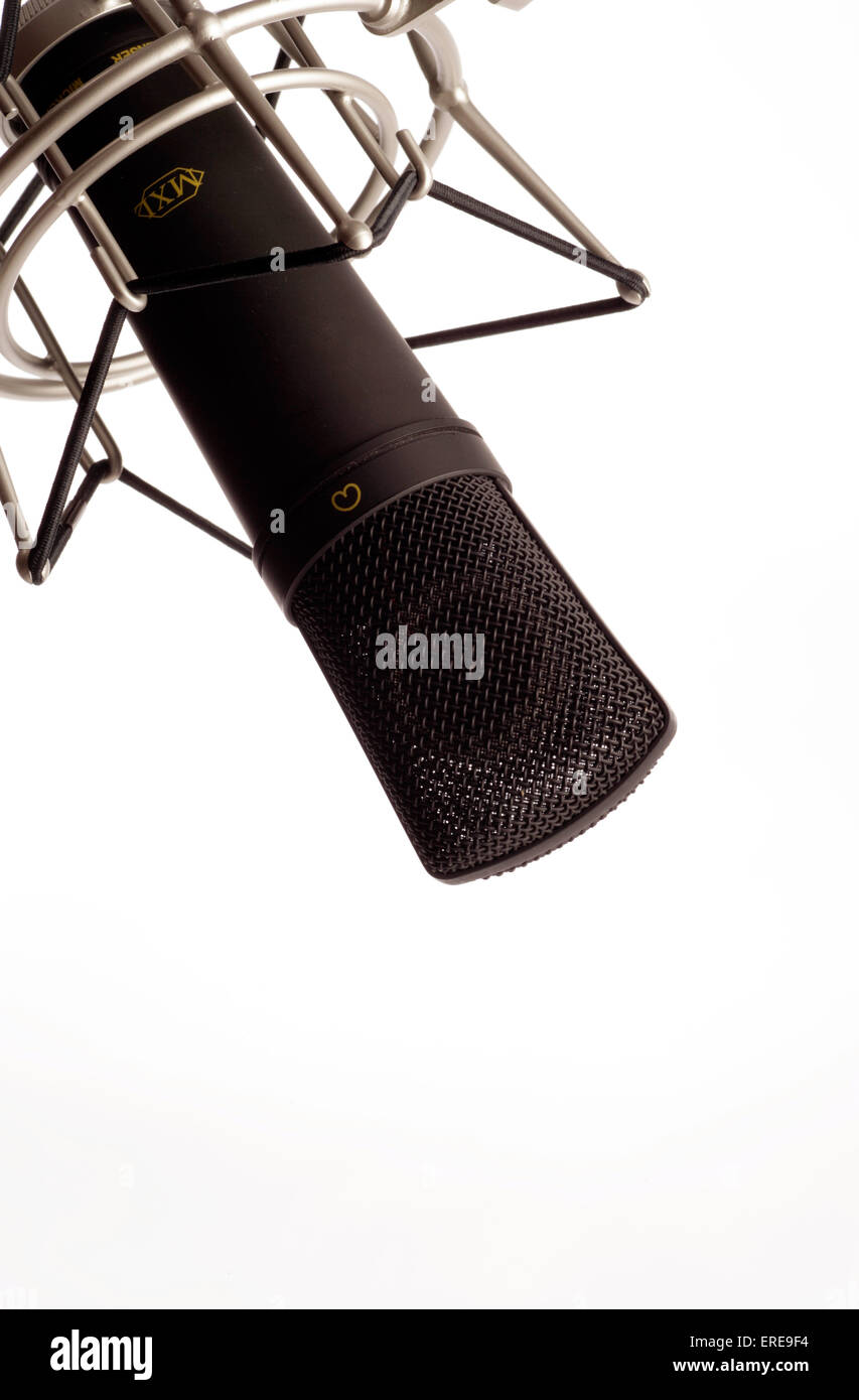 condenser microphone made by MXL in a shock mount suspension cage to ...