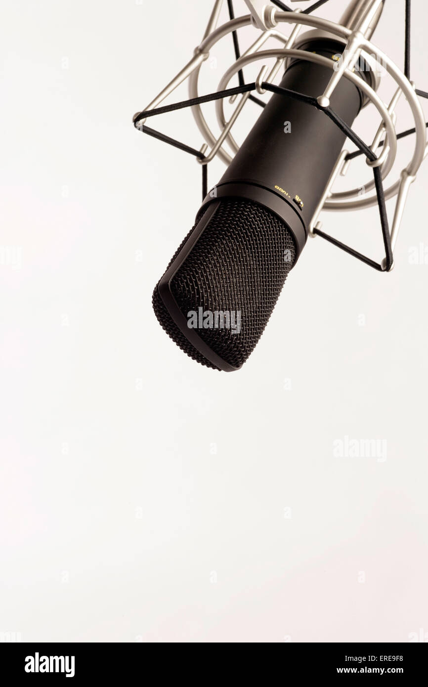 condenser microphone made by MXL in a shock mount suspension cage to ...