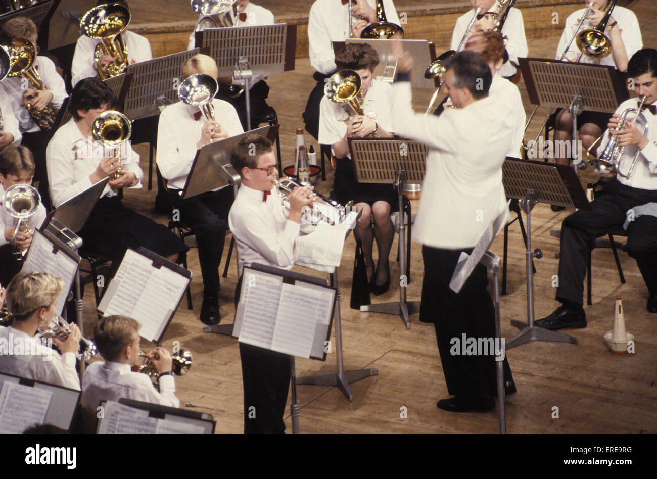 BRASS BAND with conductor Stock Photo - Alamy