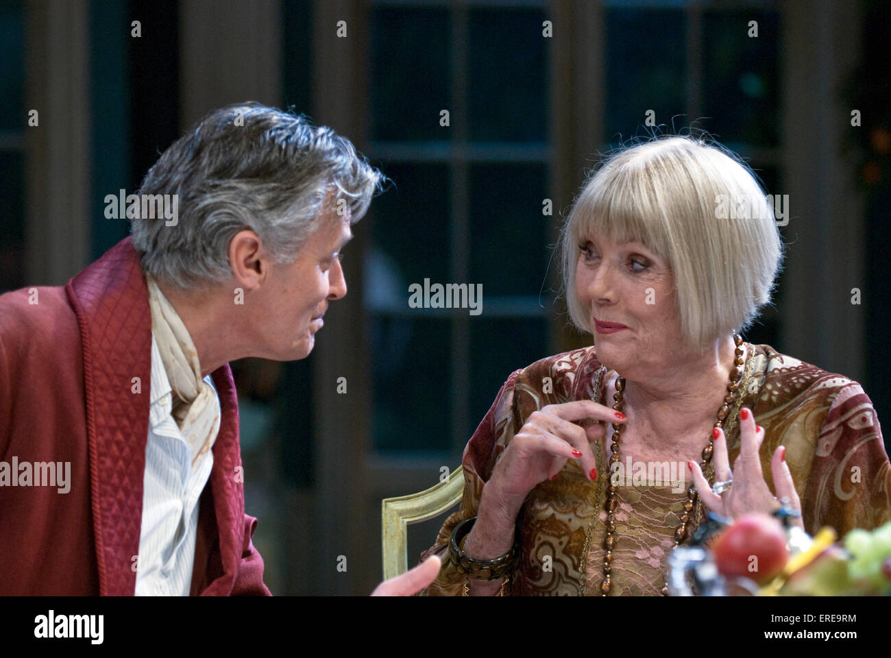 Simon Williams as David Bliss and Diana Rigg as Judith Bliss in 'Hay ...