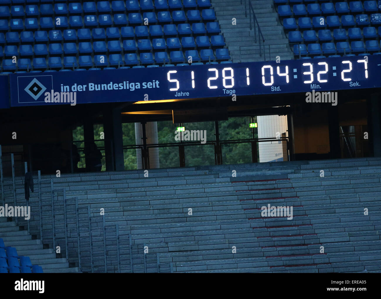 The HSV stadium clock displays the time at the final whistle of the ...