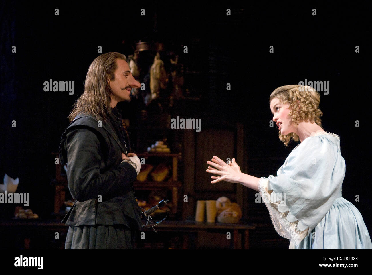 Joseph Fiennes as Cyrano de Bergerac and Alice Eve playing Roxane in ...