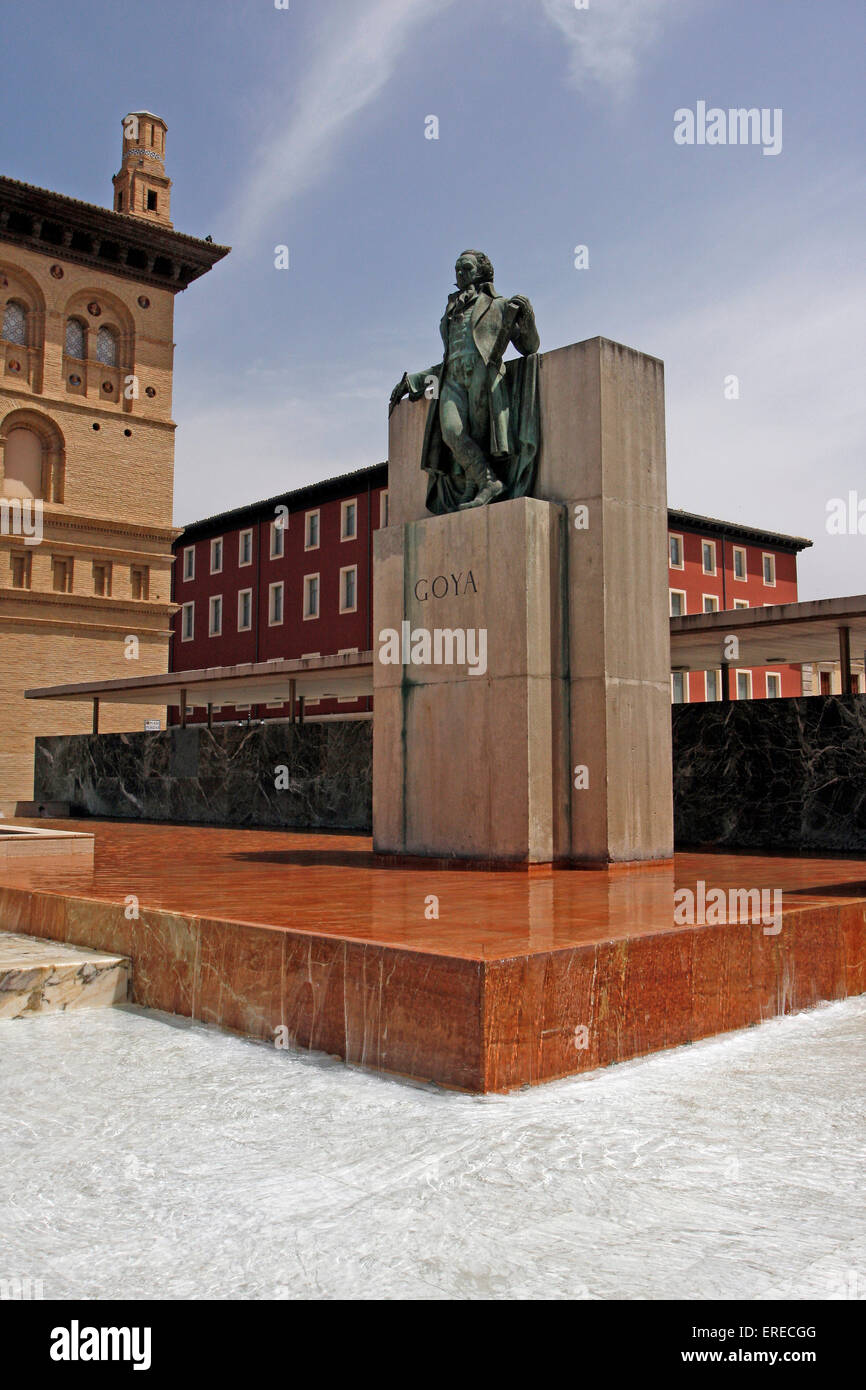 Statue of Francisco Goya, Spanish painter and printmaker. Considered to ...