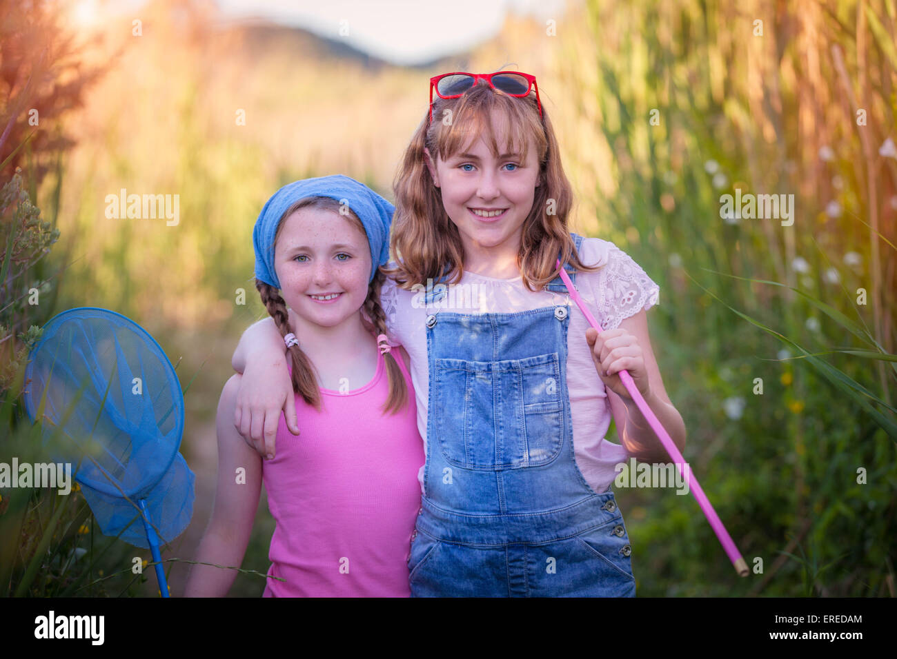 happy healthy outdoor summer kids or children going fishing Stock Photo ...