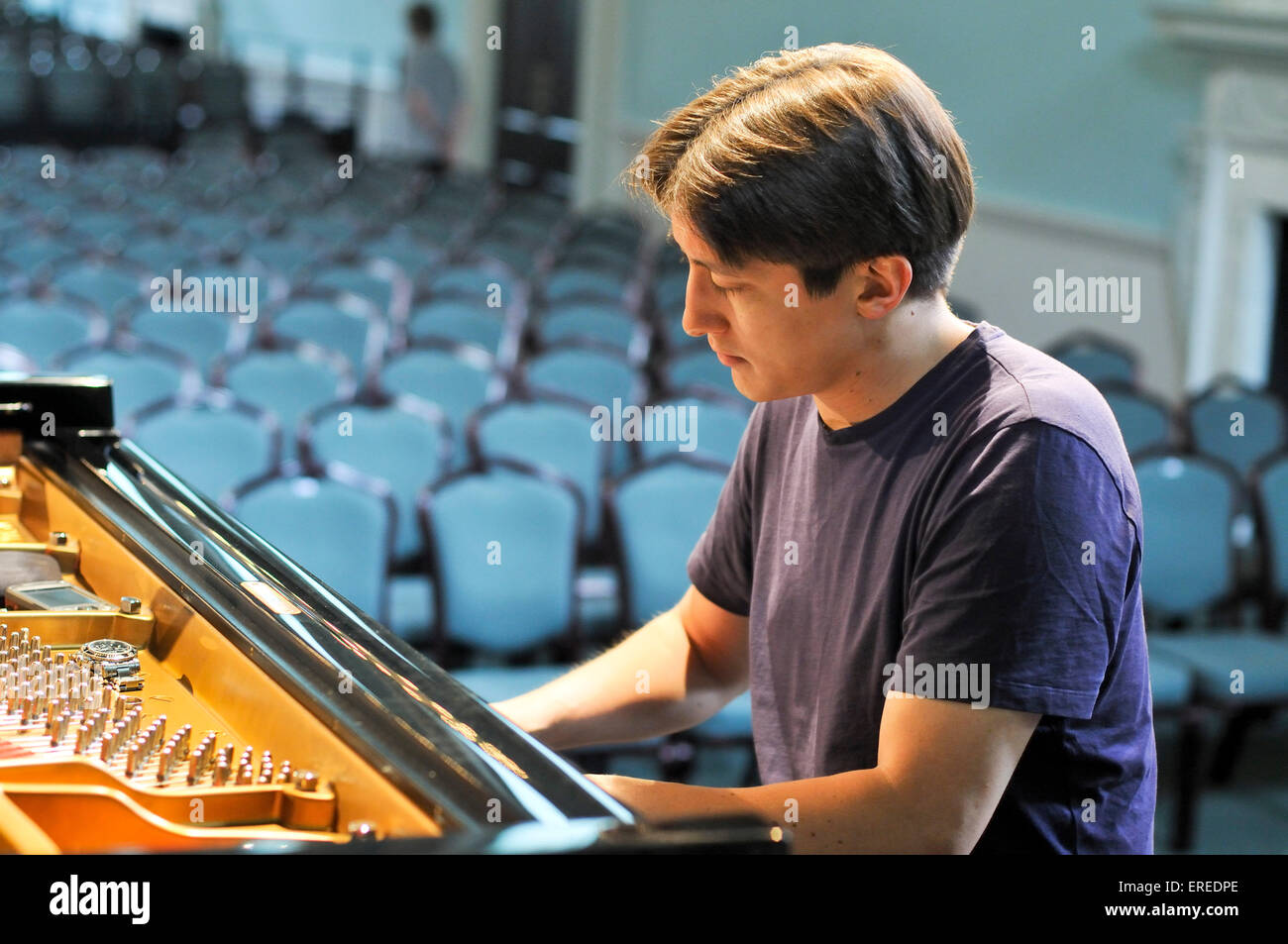 Classical pianist Freddy Kempf duing rehearsal in the Assembley Rooms ...