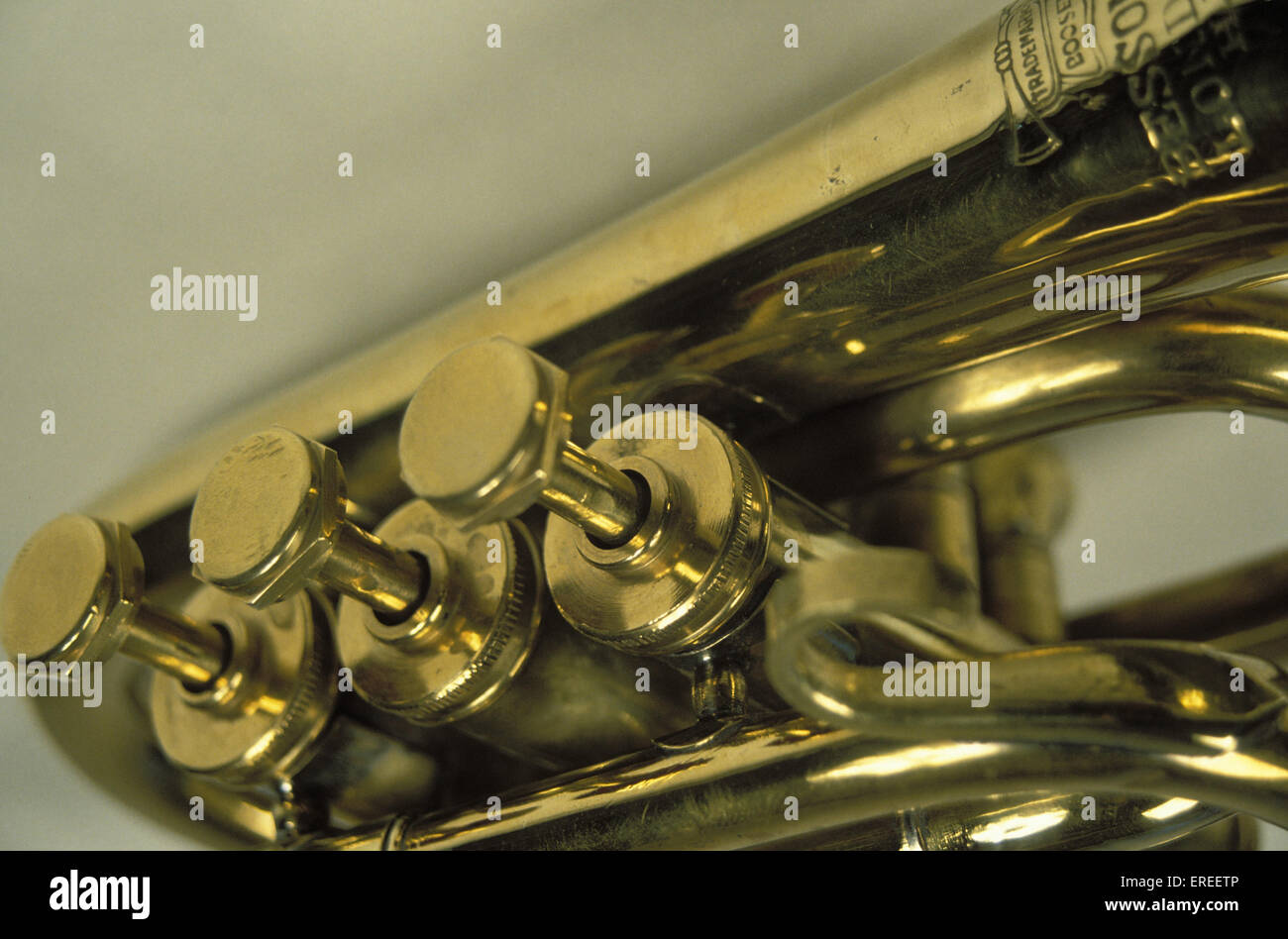 Detail of Pocket Cornet showing the valves Stock Photo - Alamy