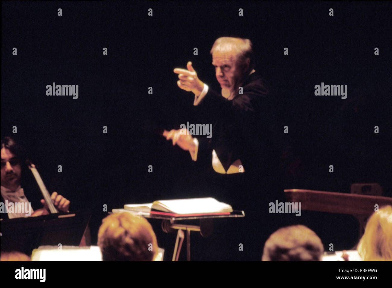 Leonard Slatkin conducting at Royal Festival Hall, 1998. American ...