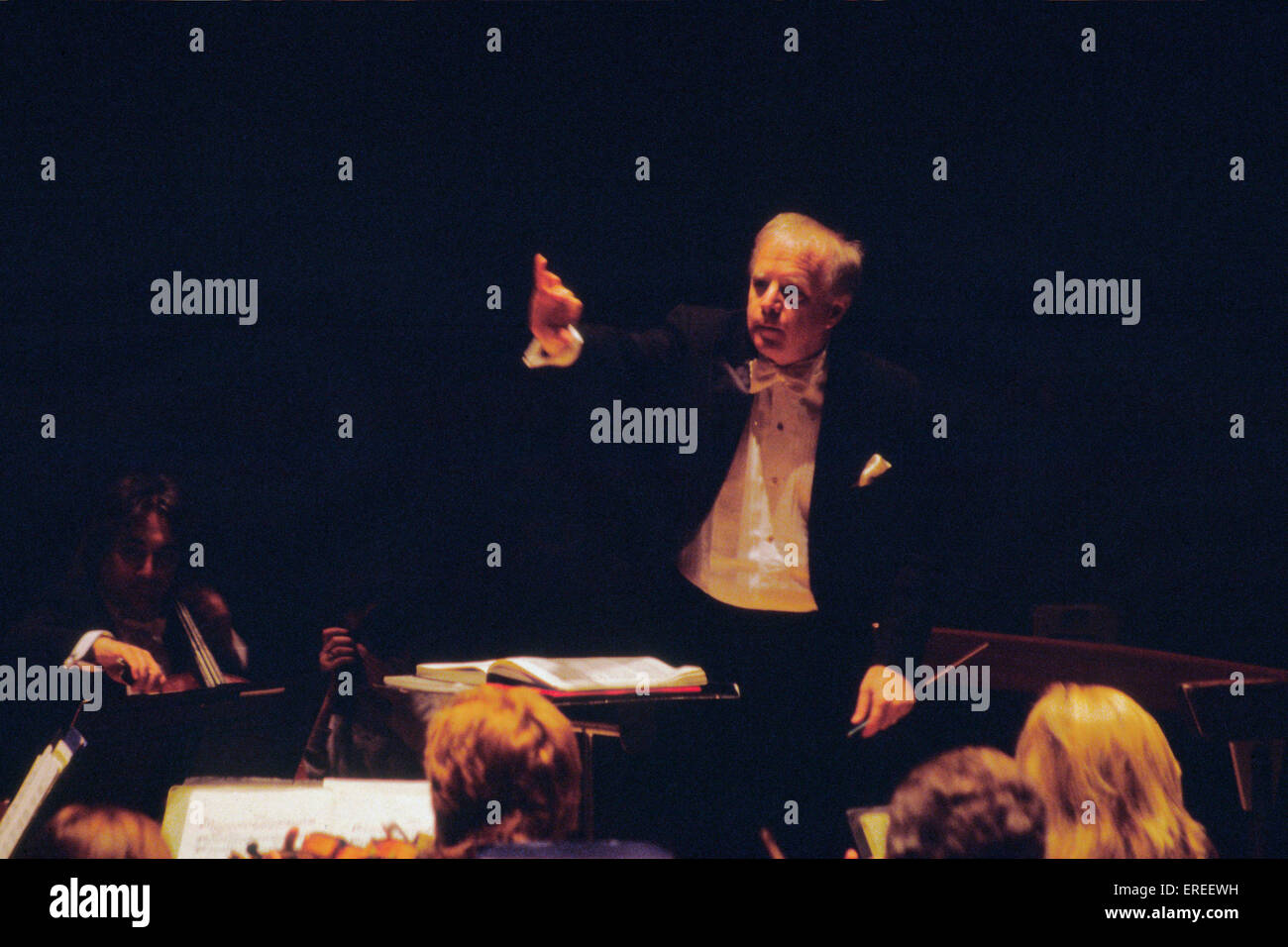 Leonard Slatkin conducting at Royal Festival Hall, 1998. American ...