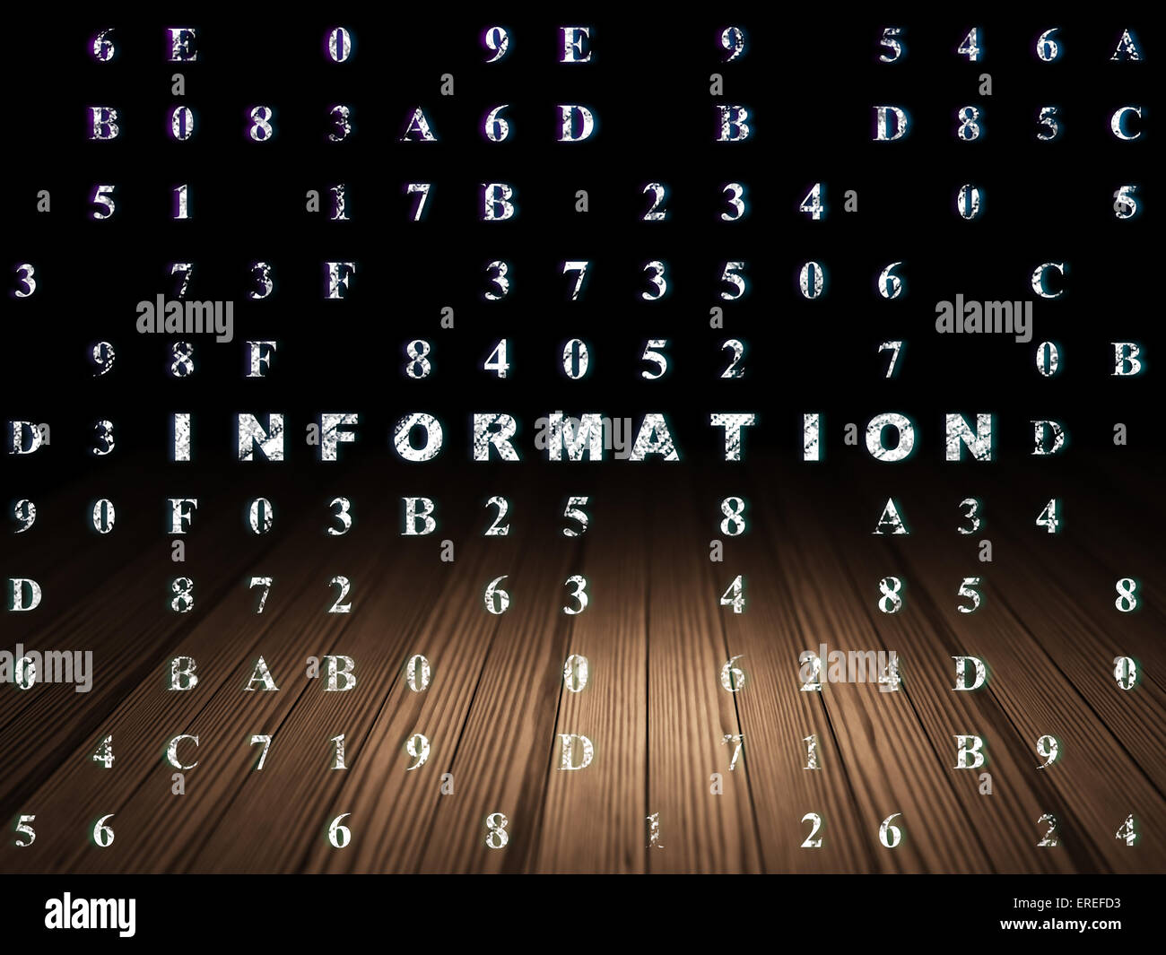 Data concept: Information in grunge dark room Stock Photo - Alamy
