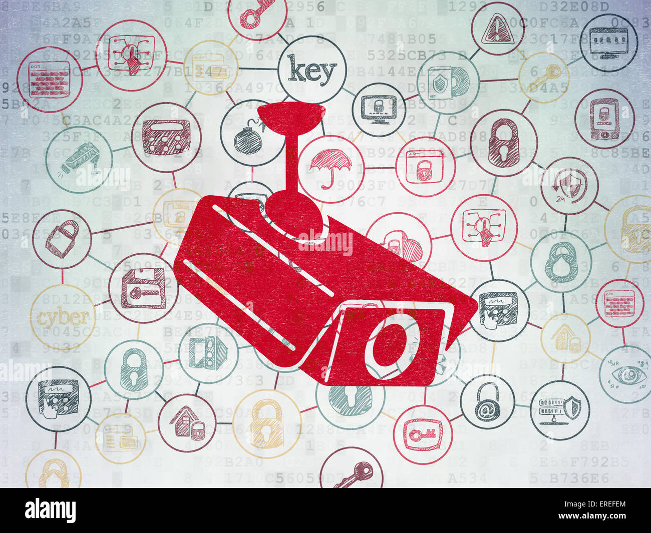 Privacy concept: Cctv Camera on Digital Paper background Stock Photo ...