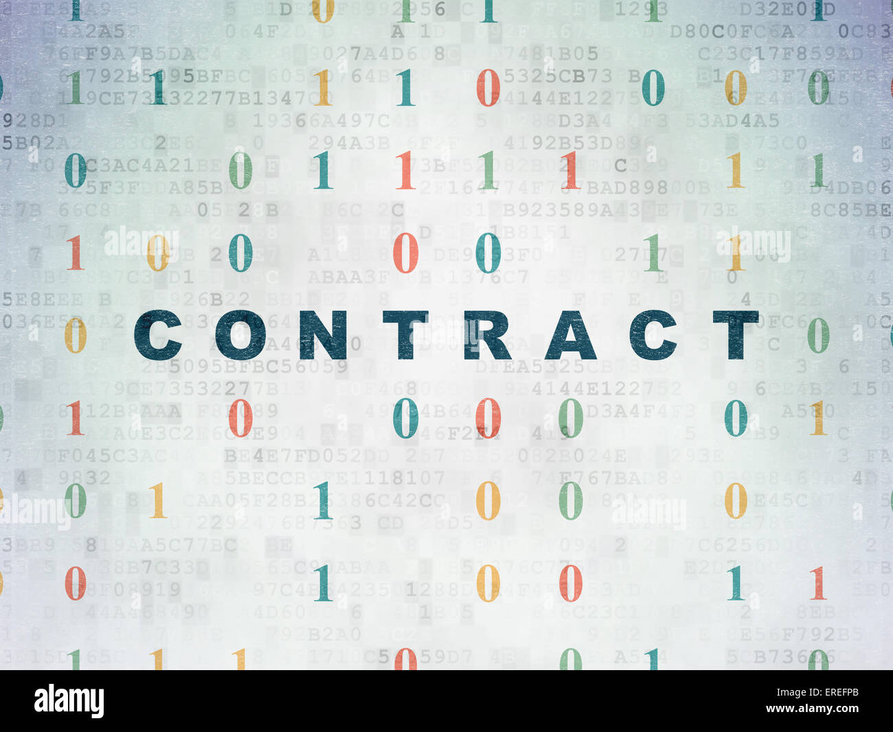 Business concept: Contract on Digital Paper background Stock Photo - Alamy