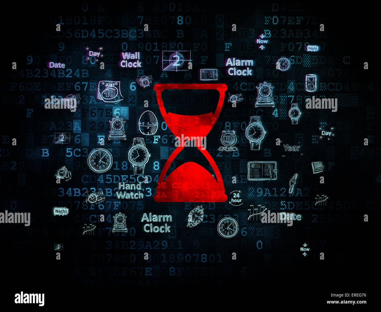 Computer hourglass code hi-res stock photography and images - Alamy