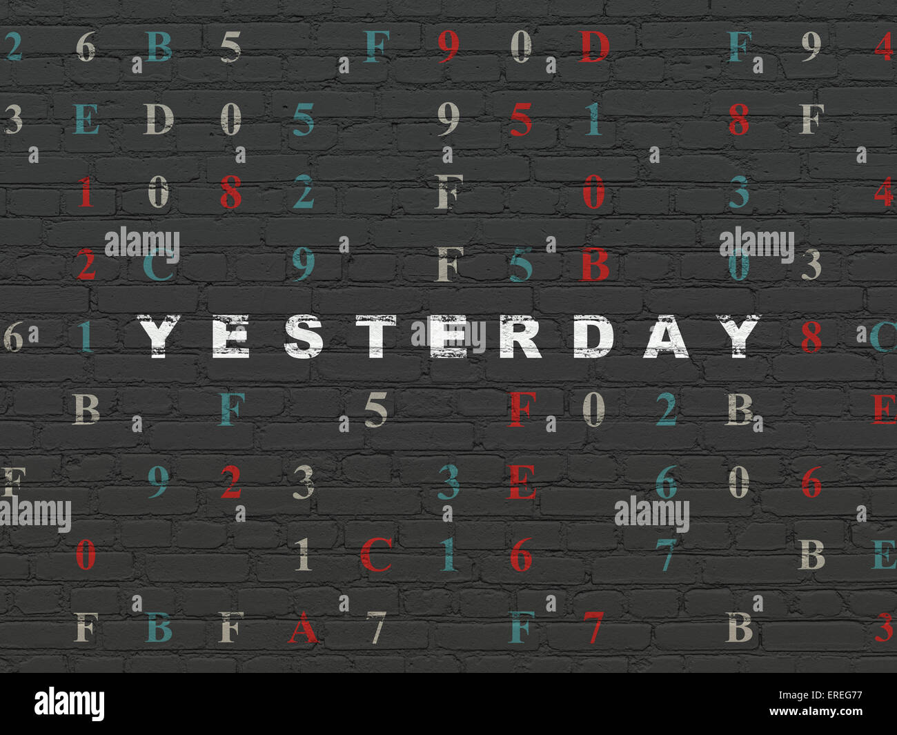 Timeline concept: Yesterday on wall background Stock Photo - Alamy