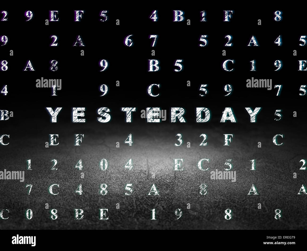 Timeline concept: Yesterday in grunge dark room Stock Photo - Alamy