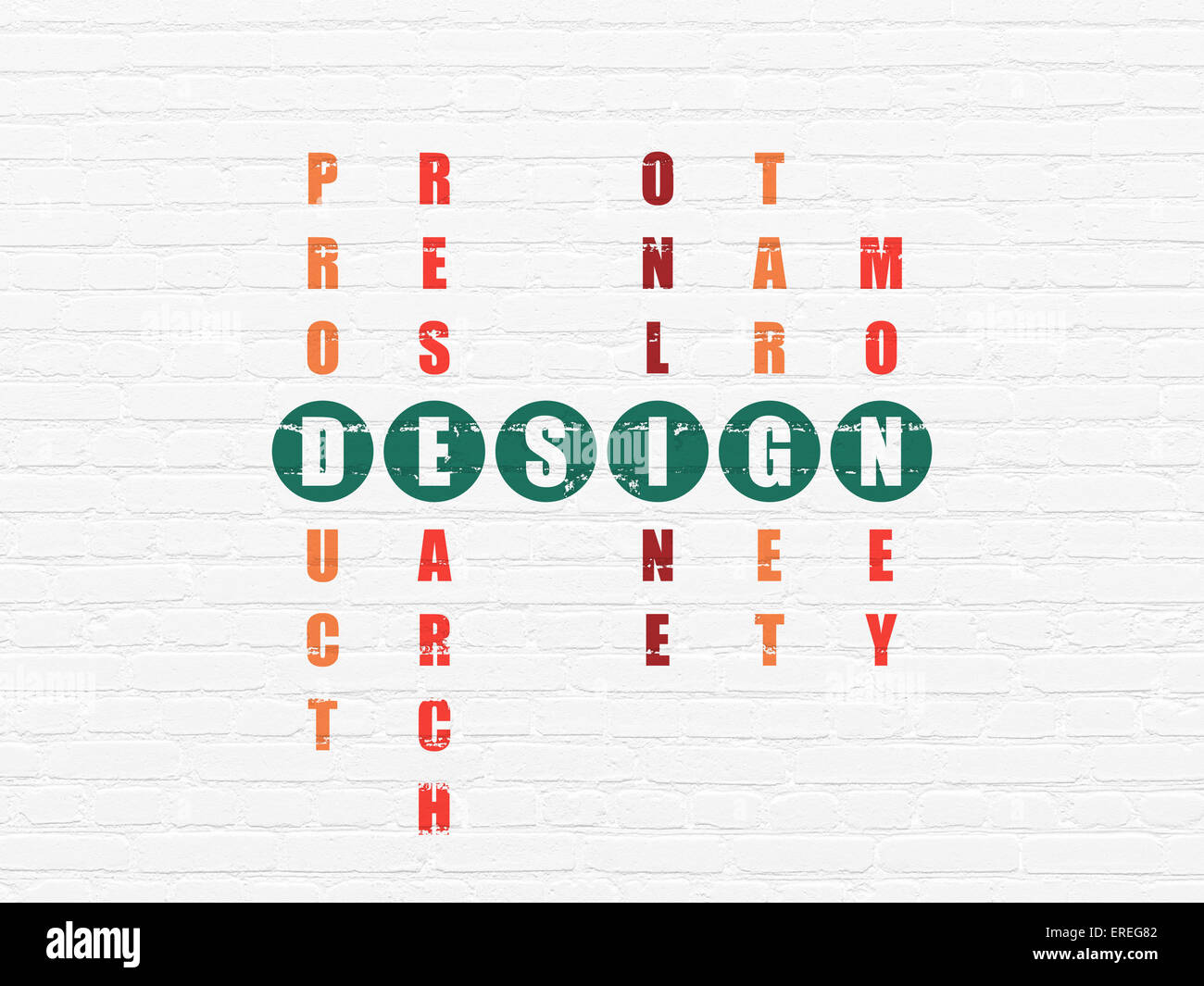 Marketing concept: word Design in solving Crossword Puzzle Stock Photo ...