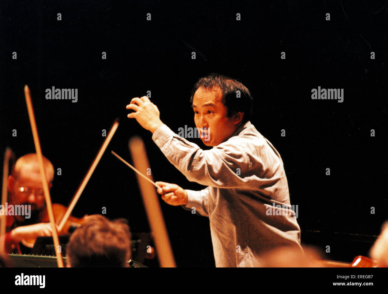 Jun-Ichi Hirokami - portrait of the Japanese conductor, baton in hand ...