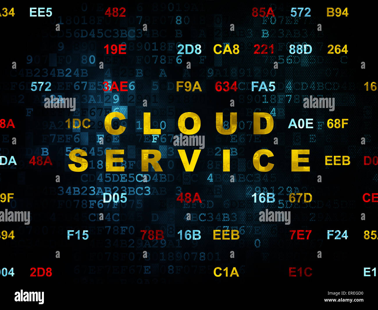 Cloud computing concept: Cloud Service on Digital background Stock ...
